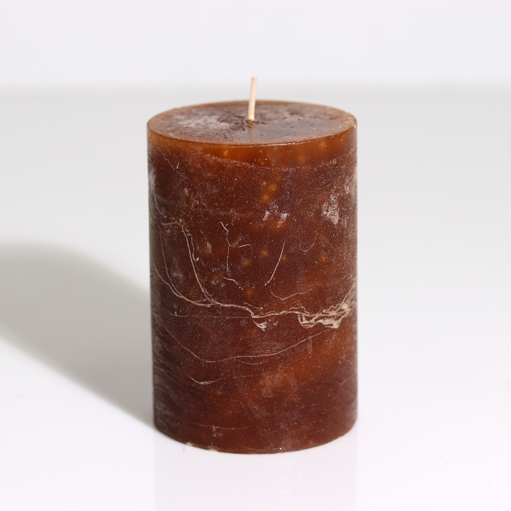 Svijeća frost 6,8xh10cm - smeđa - Dobar partner