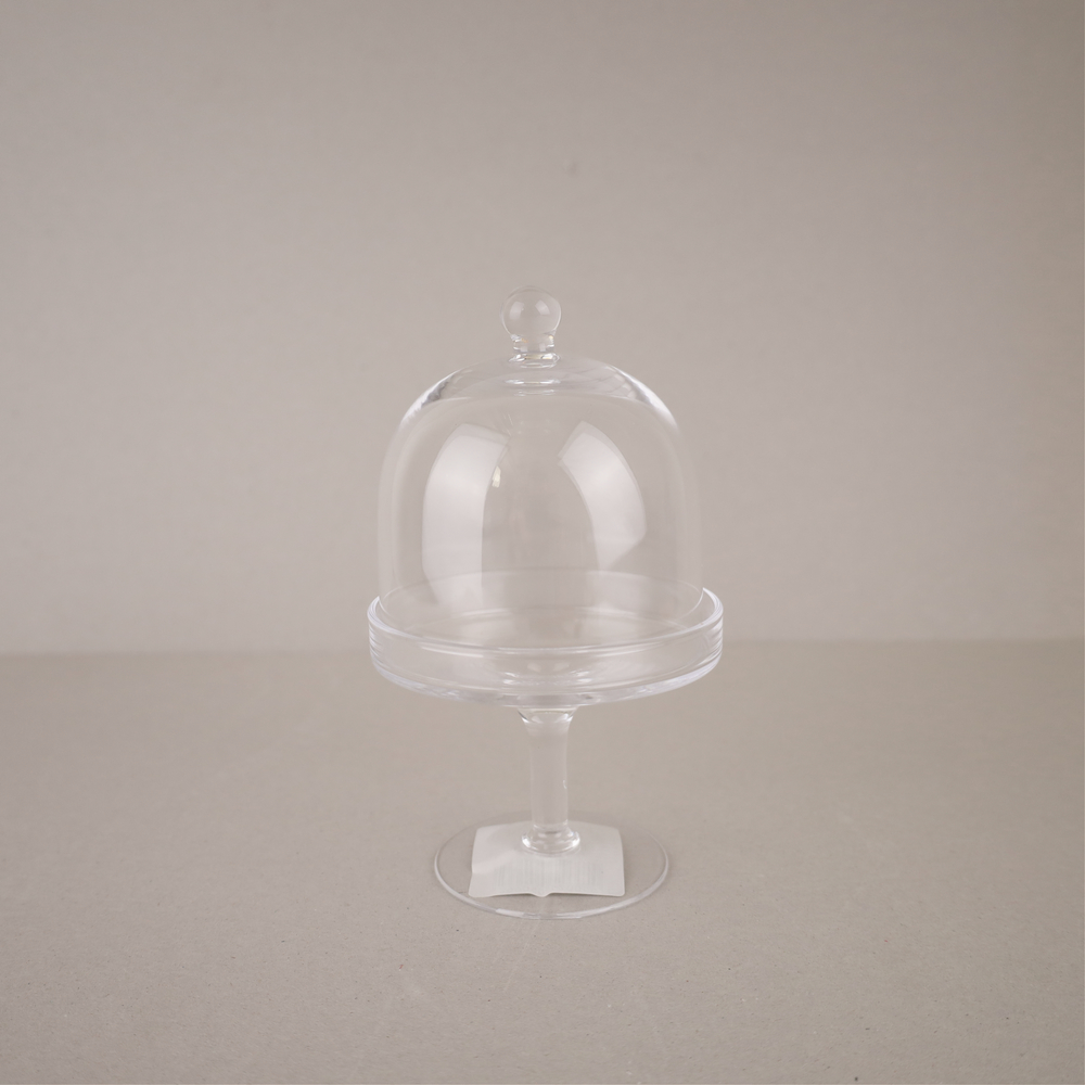 Staklo tanjur na nogu sa zvonom h19cm d11cm - Dobar partner