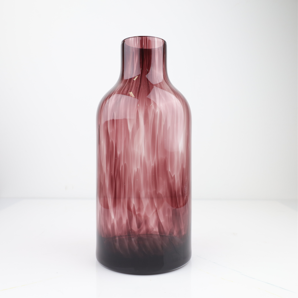 Staklo vaza konfeti h36cm d15,5cm burgundy - Dobar partner