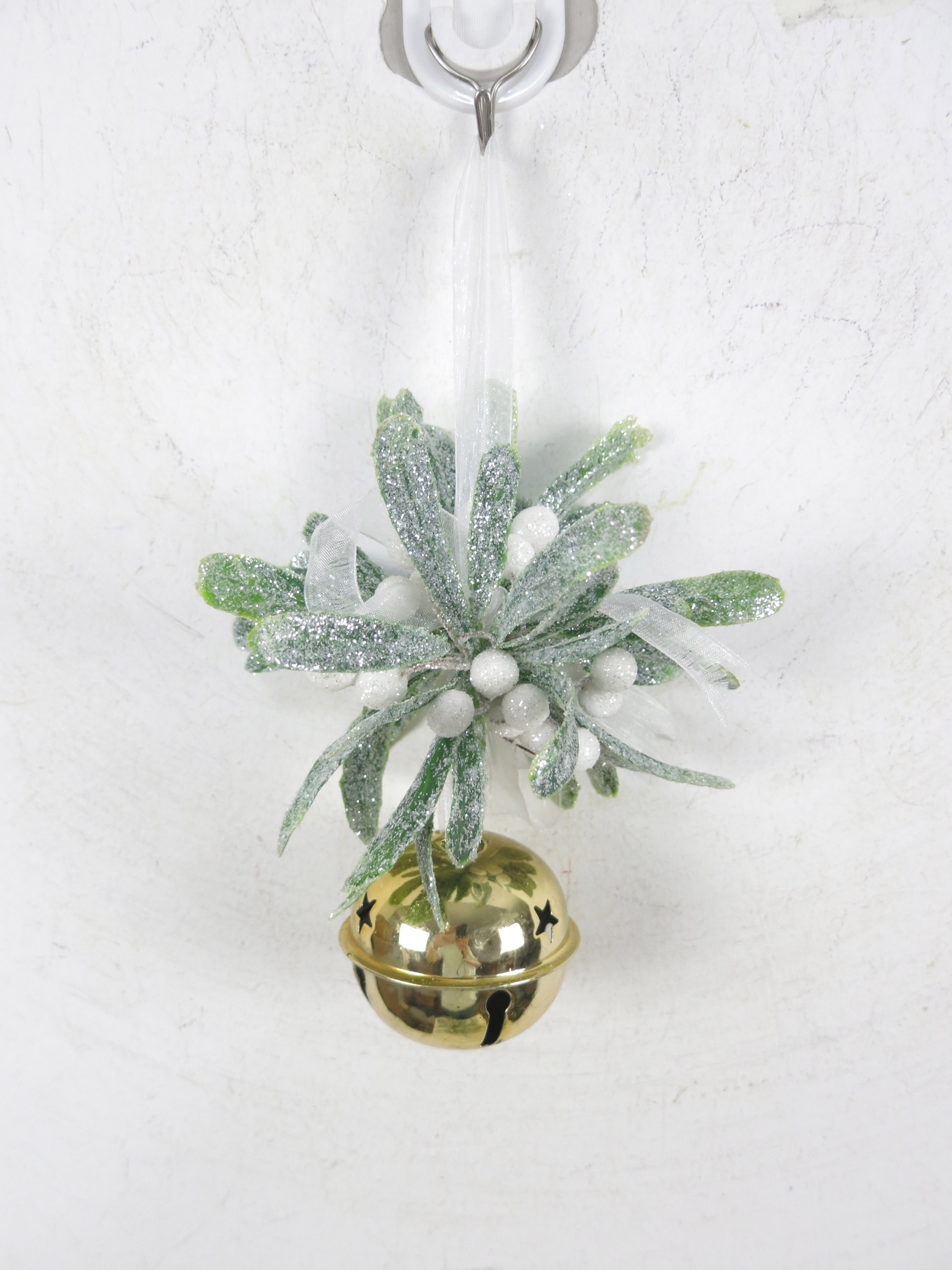 Praporac ukrašen imelom frost 6,5cm zlatni - Dobar partner