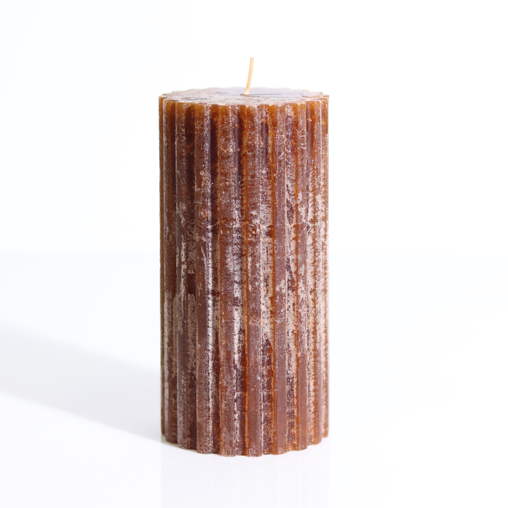 Svijeća frost zupčanik 7,5xh15cm - smeđa - Dobar partner